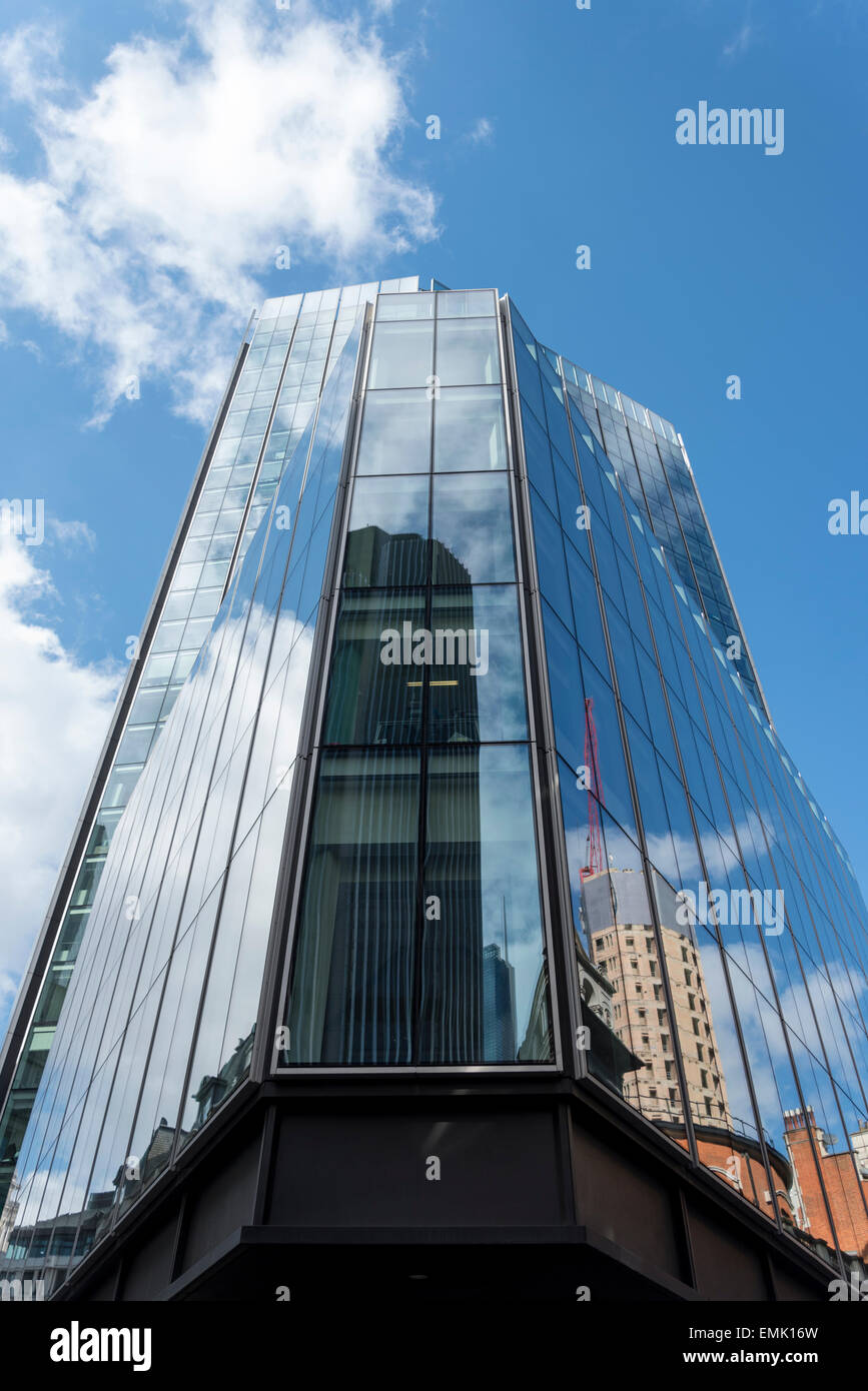 Shot of a high rise office block in Old Broad Street, London with ...