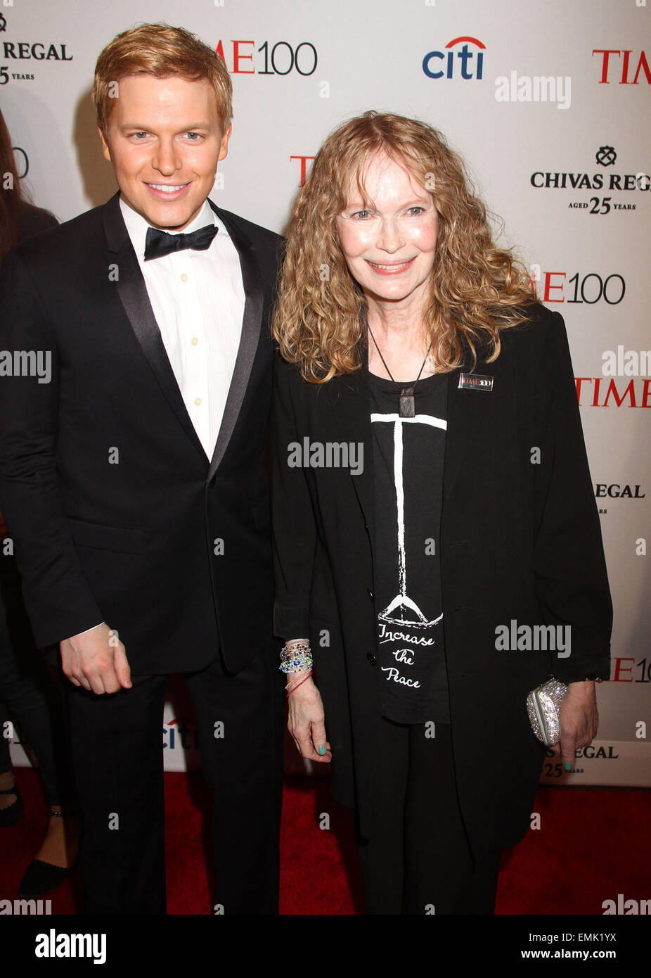 New York, New York, USA. 21st Apr, 2015. RONAN FARROW and his mother ...