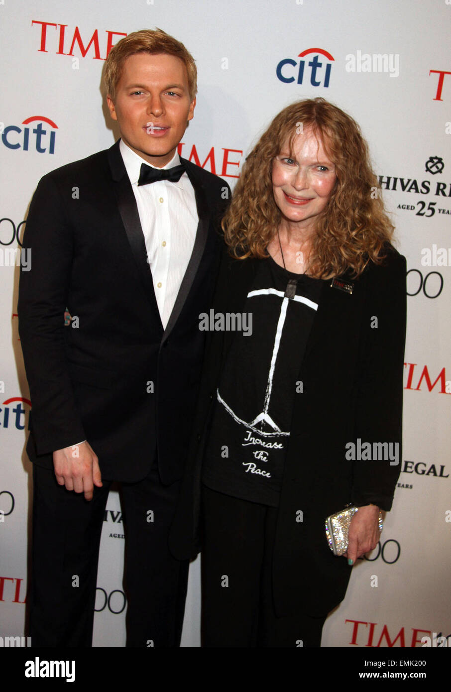 New York, New York, USA. 21st Apr, 2015. RONAN FARROW and his mother ...