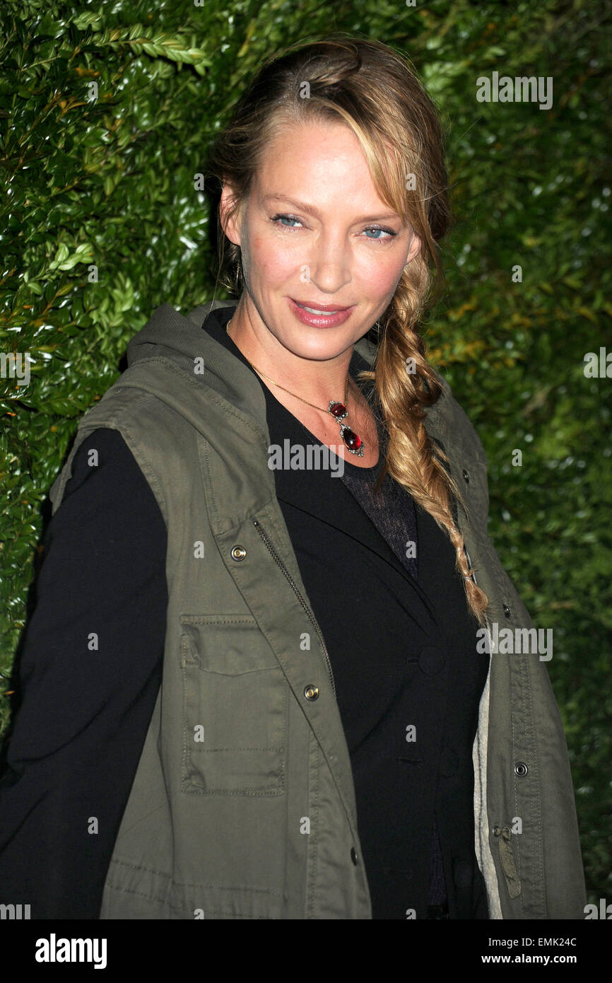 Uma Thurman attending the 2015 Tribeca Film Festival Chanel artists ...