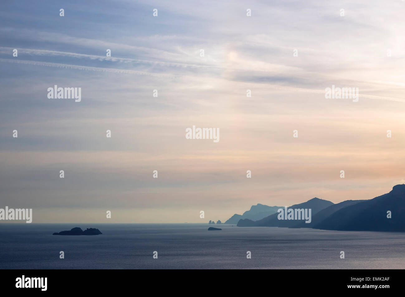 sunset, Amalfi Coast, Capri, Campania, Italy Stock Photo - Alamy