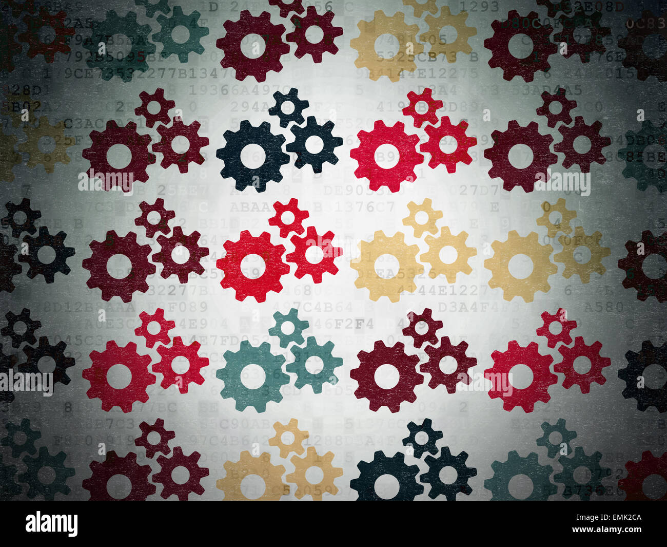 Business concept: Gears icons on Digital Paper background Stock Photo ...
