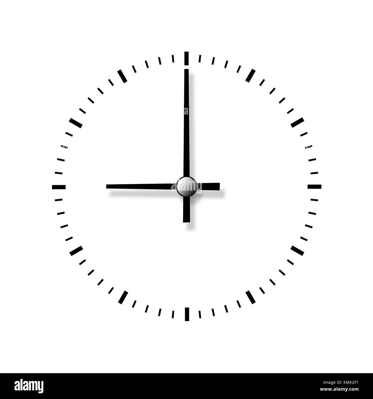 Clock without numbers isolated on white background. Closeup Stock Photo ...