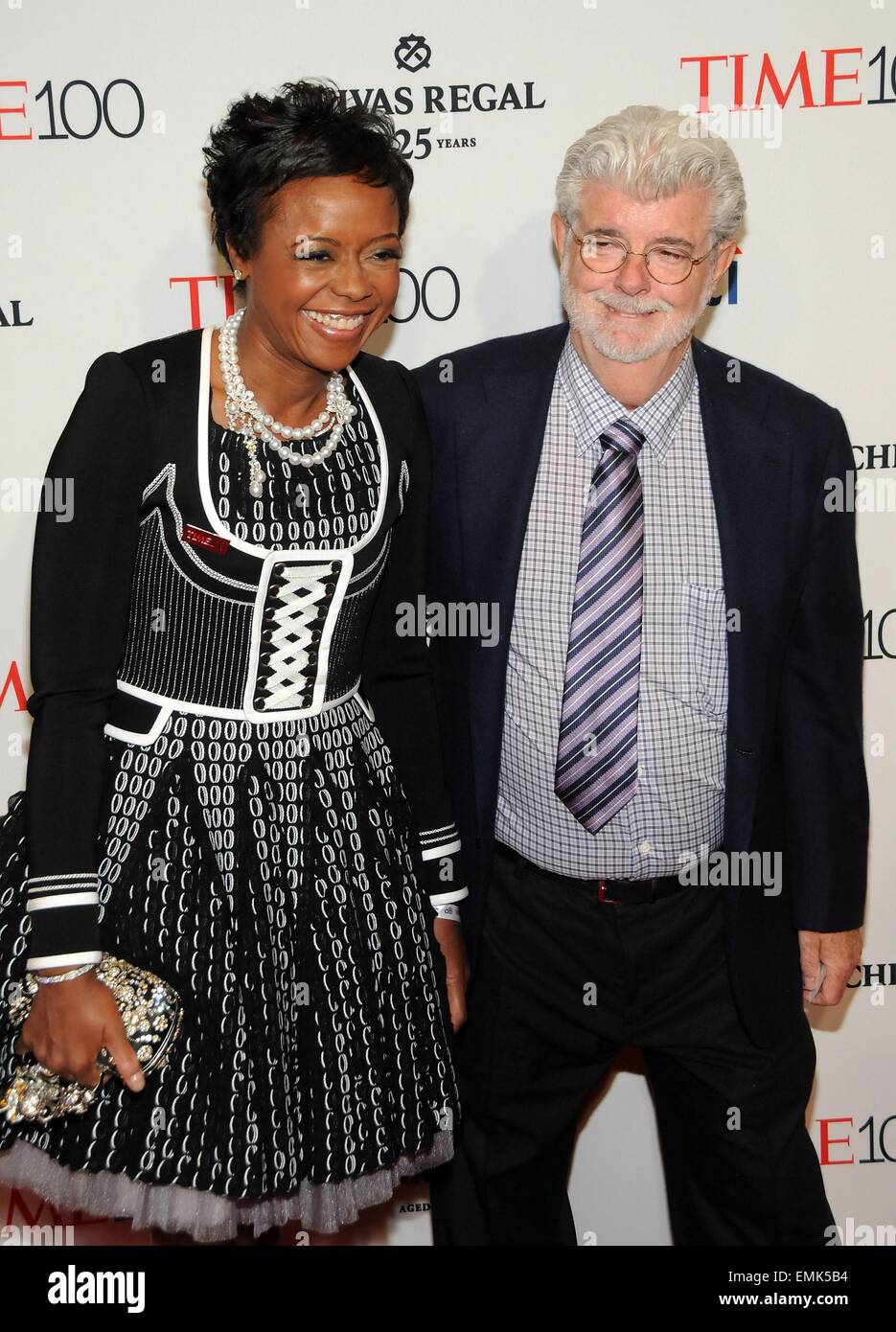 New York, NY, USA. 21st Apr, 2015. Mellody Hobson, George Lucas at ...