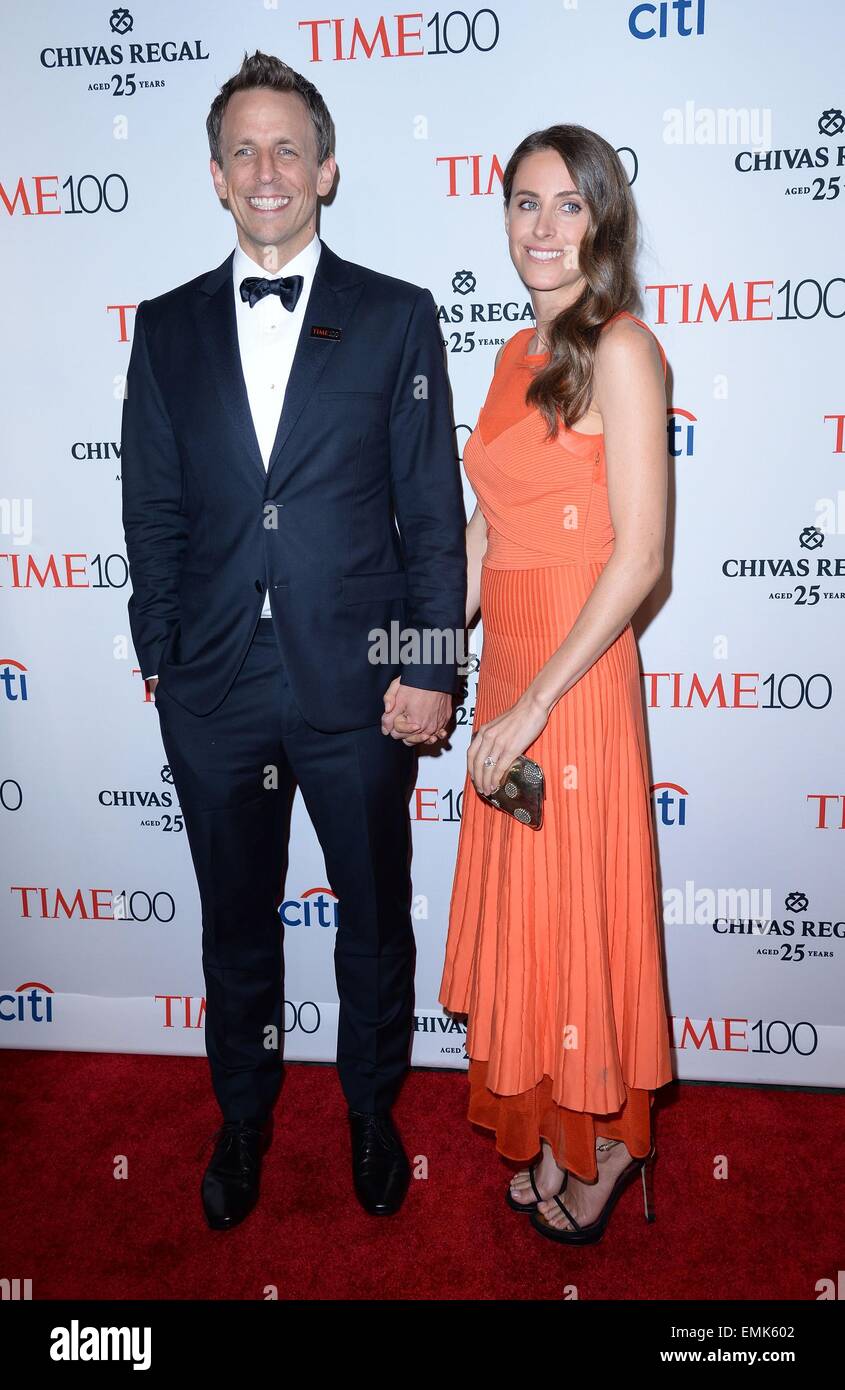 New York, NY, USA. 21st Apr, 2015. Seth Meyers, Alexi Ashe at arrivals ...