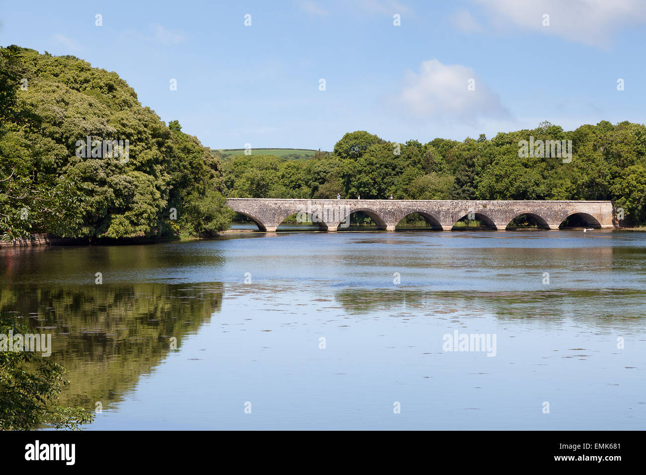 The bosherston lakes are a man made lake system hi-res stock ...