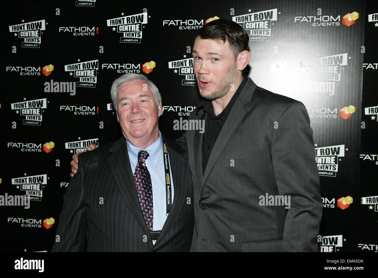 Las Vegas, NV, USA. 21st Apr, 2015. John Rubey, Forrest Griffin at arrivals for Fathom Events ...