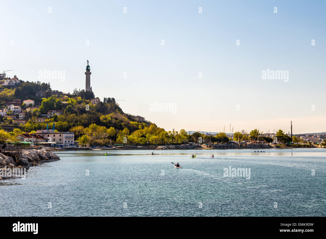 with a kayak in the bay of Trieste Stock Photo - Alamy