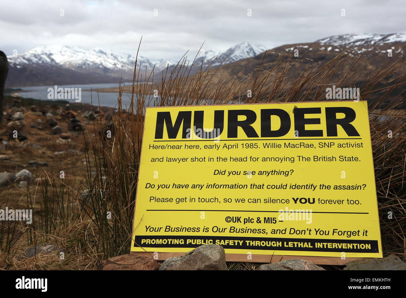 Sign at a layby off the A87 overlooking Loch Loyne asking for ...