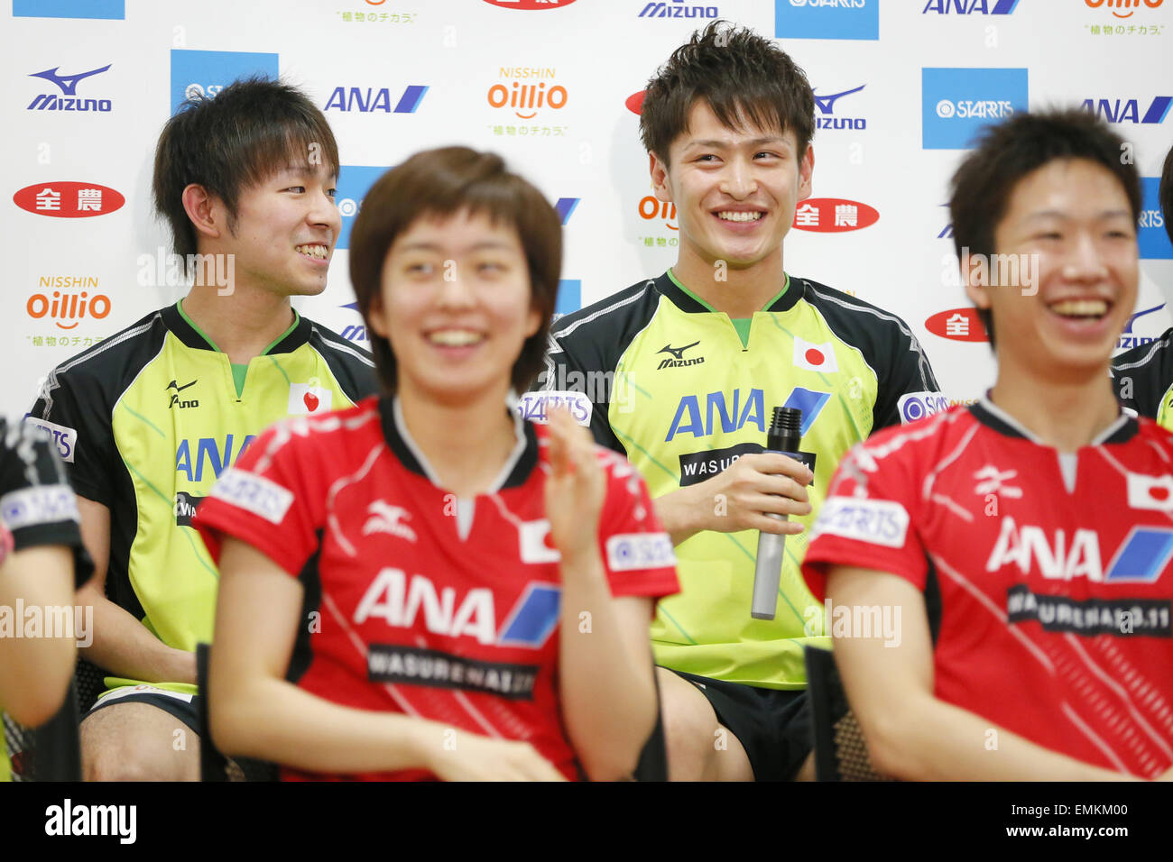 Ajinomoto National Training Center, Tokyo, Japan. 22nd Apr, 2015. (L-R ...