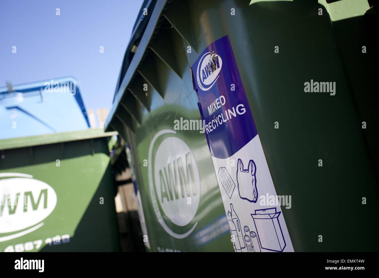 recycle bins full of rubbish Stock Photo - Alamy