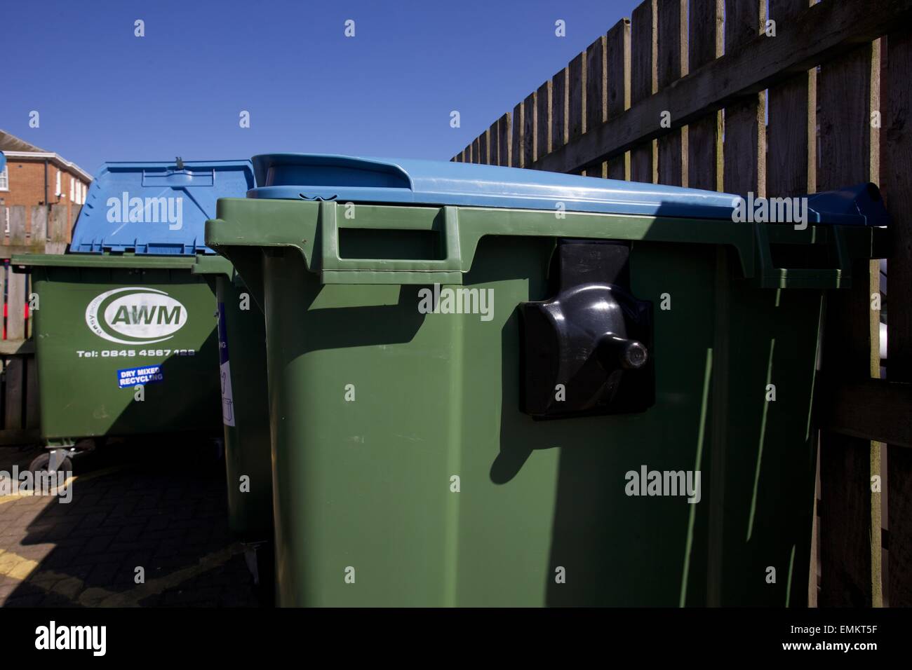recycle bins full of rubbish Stock Photo - Alamy