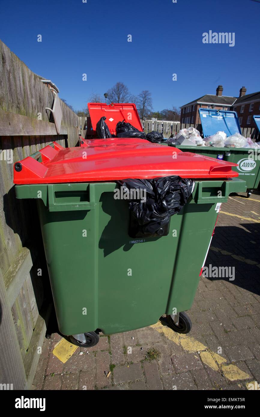 recycle bins full of rubbish Stock Photo - Alamy