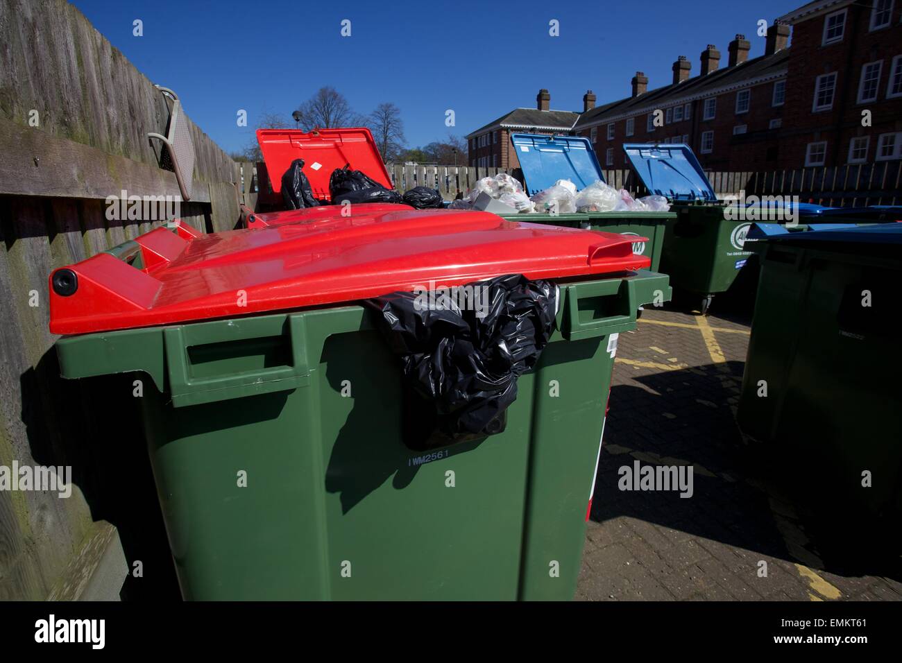 recycle bins full of rubbish Stock Photo - Alamy