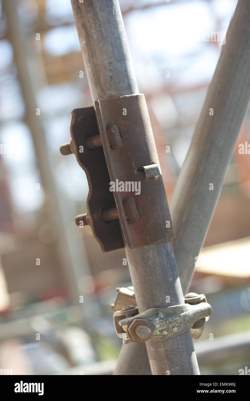 close up shot of scaffolding around a building Stock Photo - Alamy