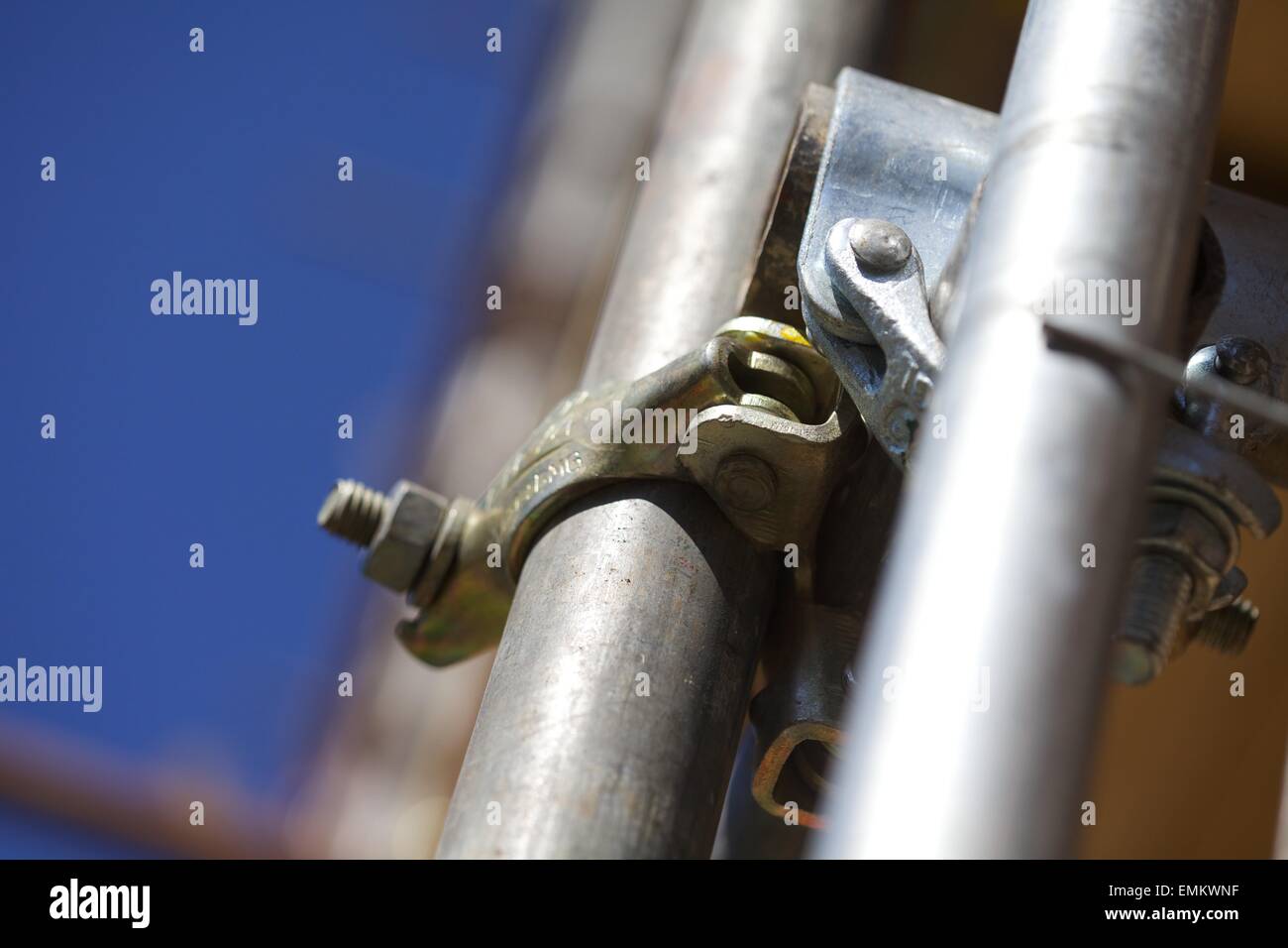 close up shot of scaffolding around a building Stock Photo - Alamy