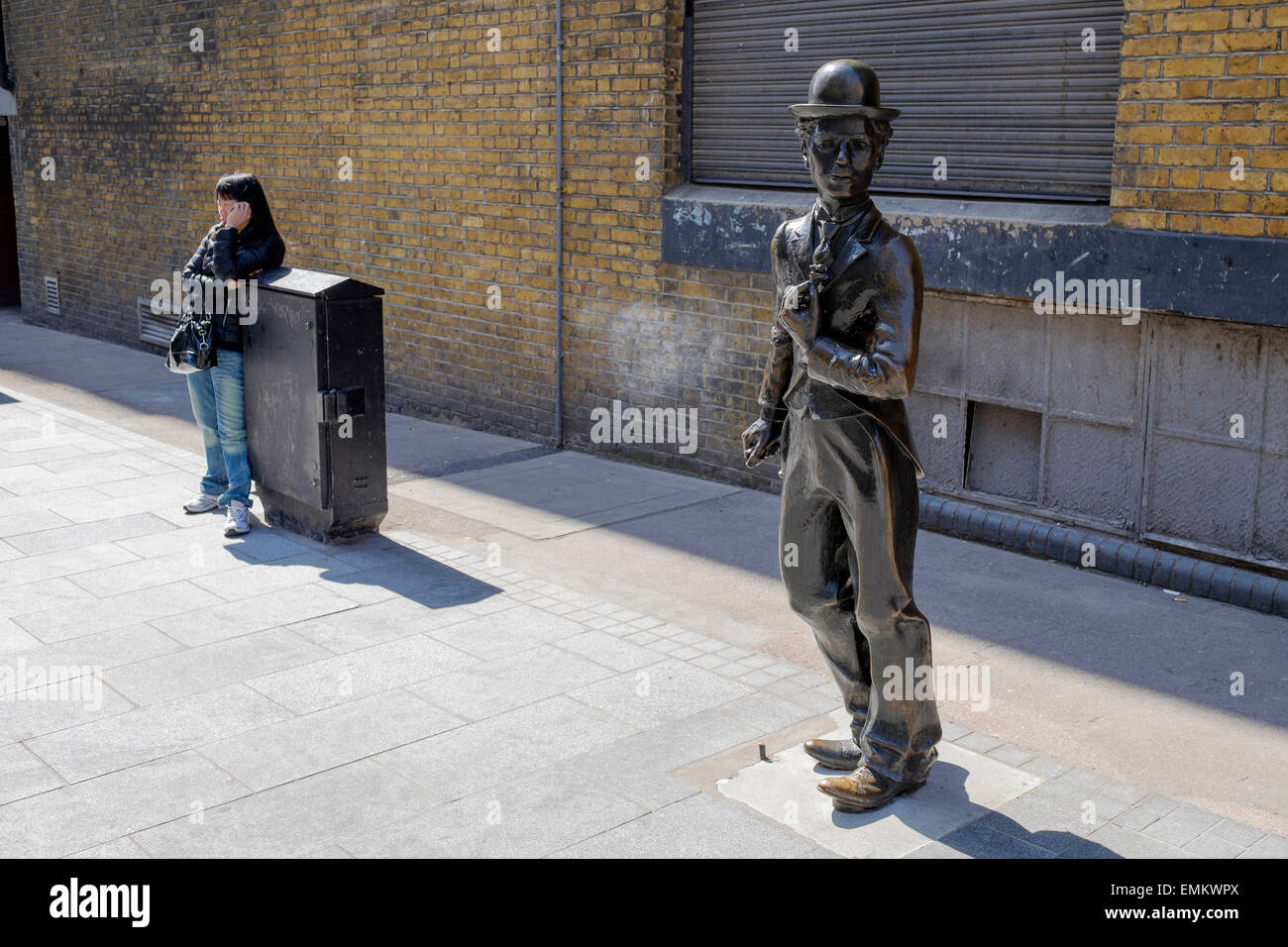 A statue of Charlie Chaplin near Leicester Square, London, England ...