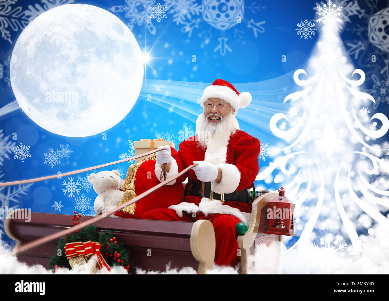 Santa claus sleigh painting hi-res stock photography and images - Alamy