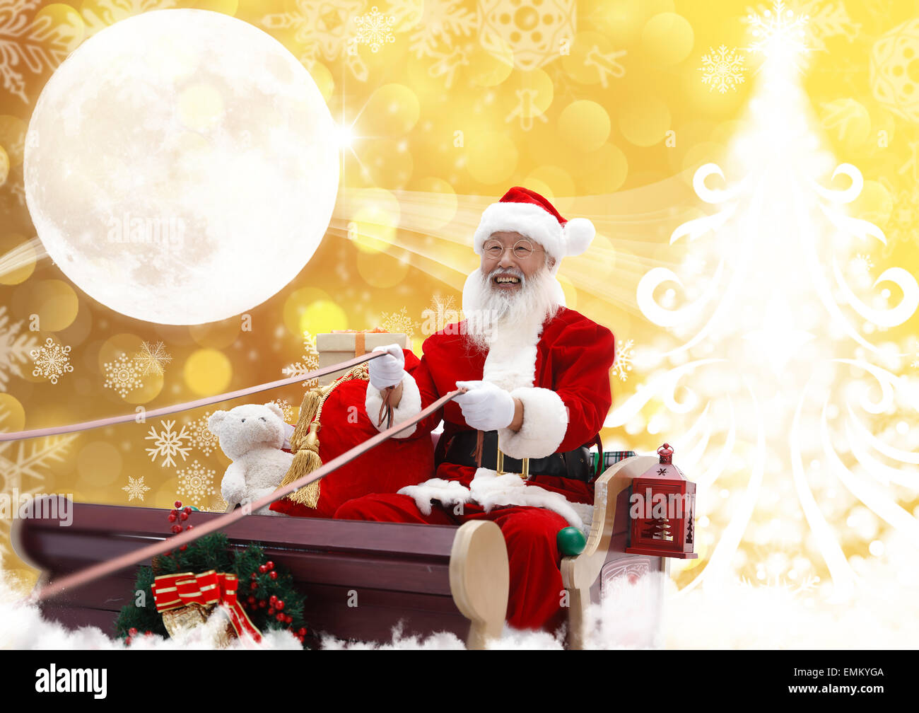Santa claus sleigh painting hi-res stock photography and images - Alamy