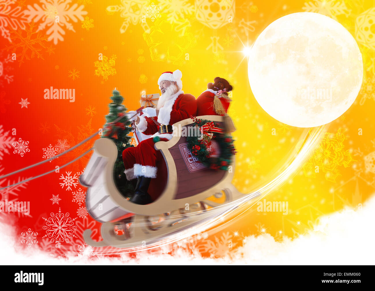 Santa pulling full sleigh hi-res stock photography and images - Alamy