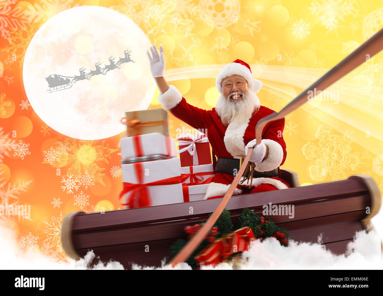 Cute santa sled hi-res stock photography and images - Alamy