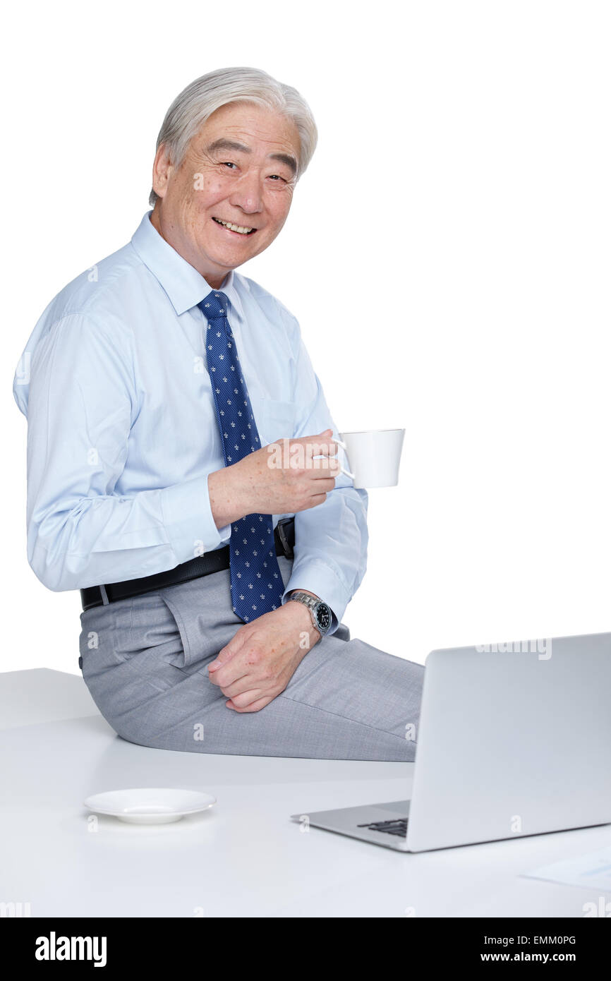 A successful old men in the Office Stock Photo - Alamy