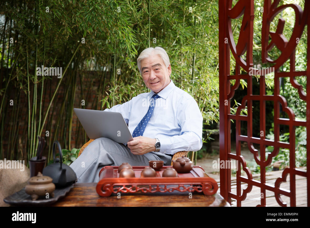 Indian asian old man using computer hi-res stock photography and images ...