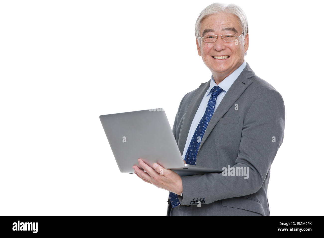 A successful old men to use computer Stock Photo - Alamy