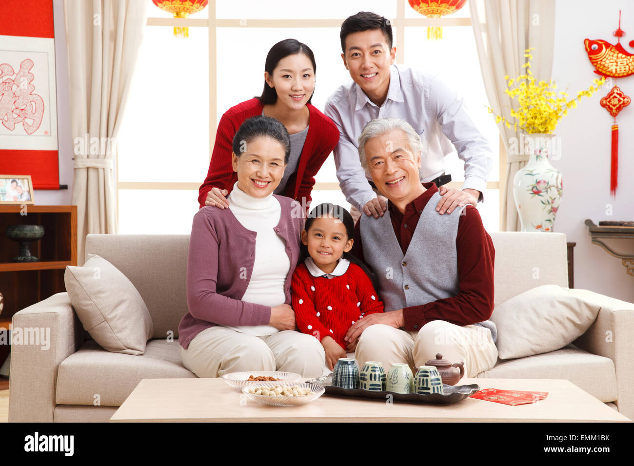 Happy family reunion Stock Photo - Alamy