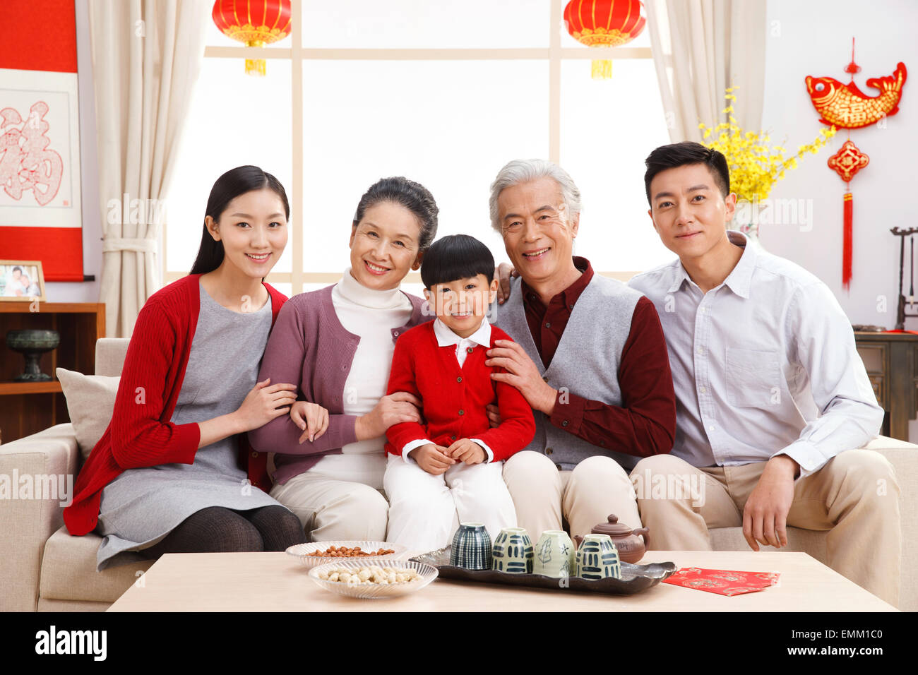 Happy family reunion Stock Photo - Alamy