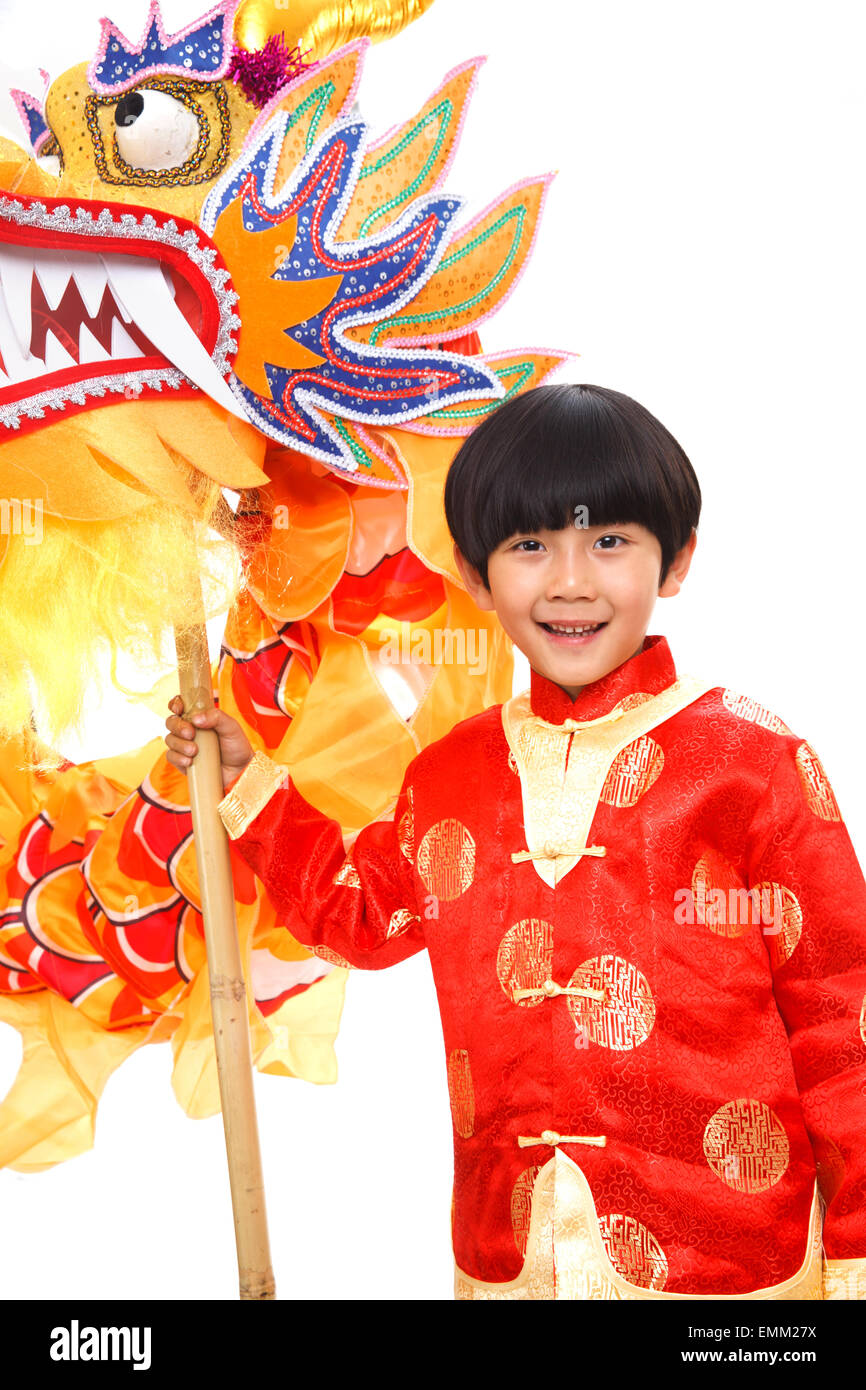 Chinese dragon dance children hi-res stock photography and images - Alamy