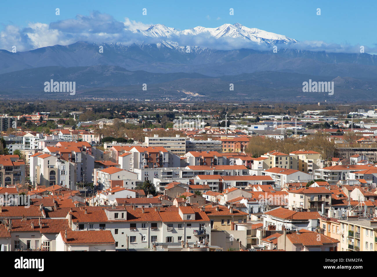 Mount Canigou from Perpignan, Languedoc-Roussillon, France Stock Photo ...