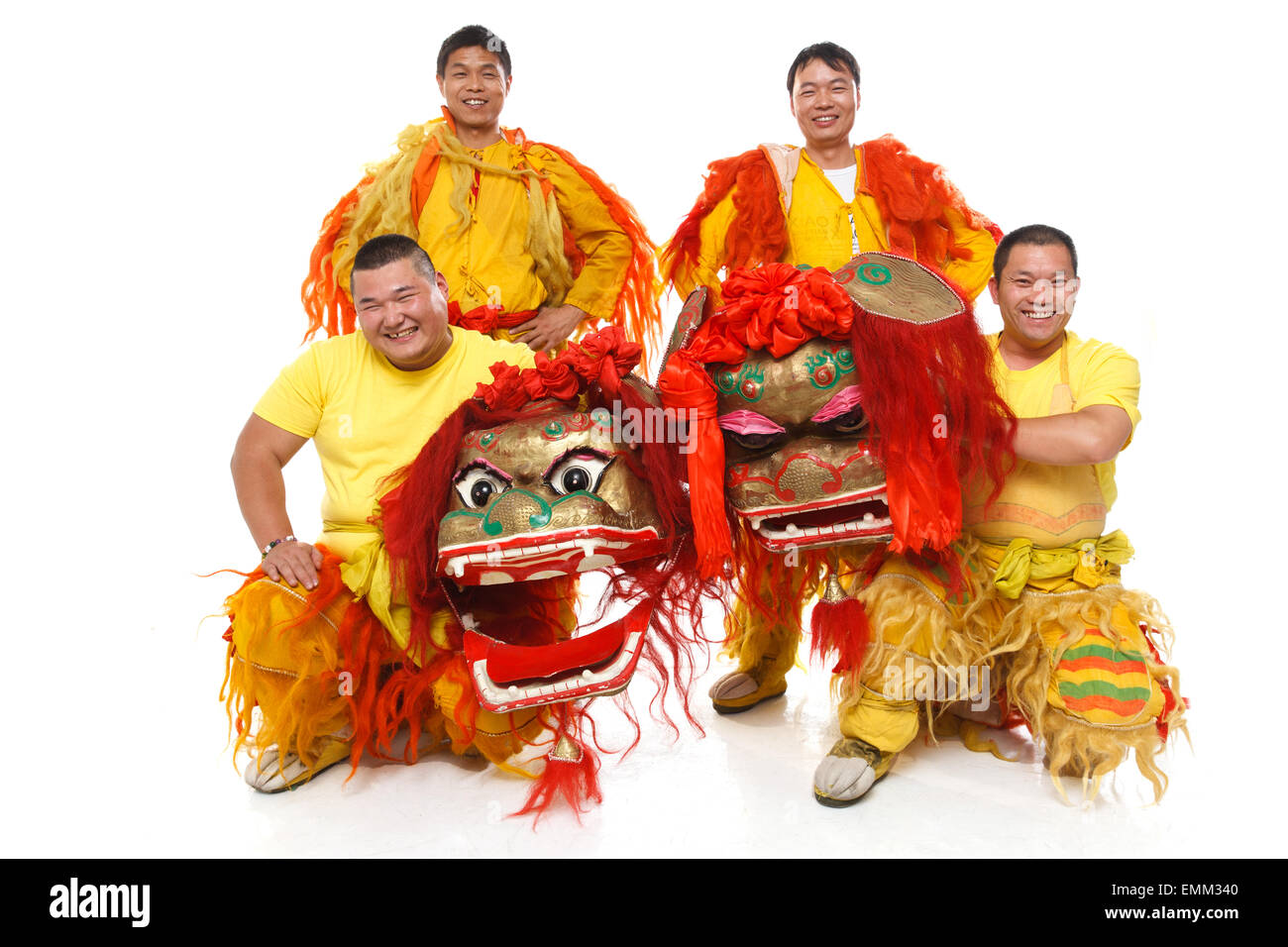 Lion dance performers Stock Photo - Alamy