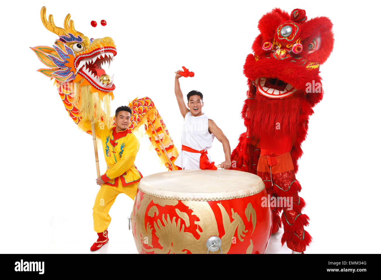 Lion dance and drum hi-res stock photography and images - Alamy