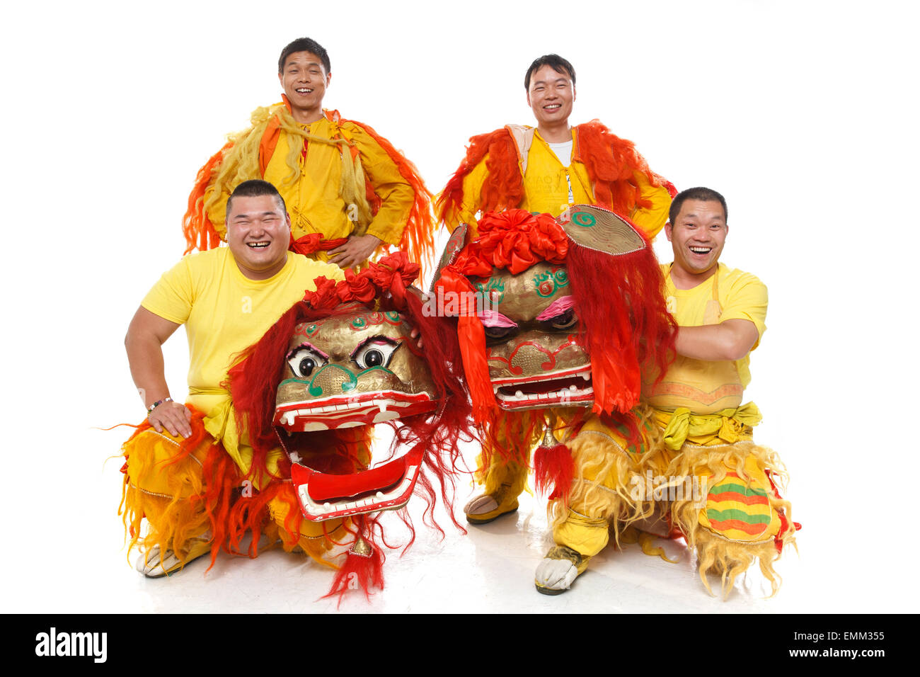 Lion dance performers Stock Photo - Alamy