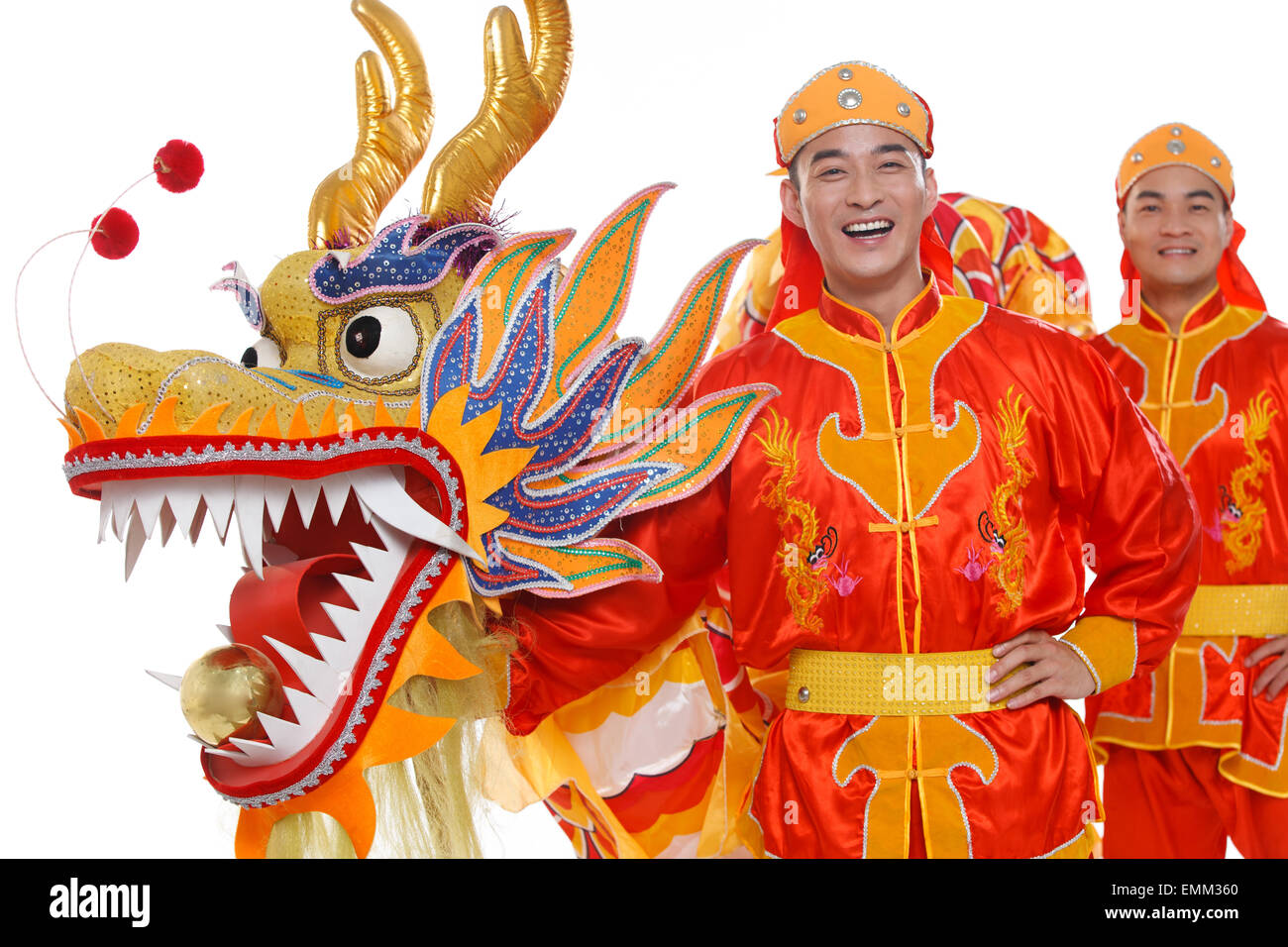 Chinese dragon dance white background hi-res stock photography and ...