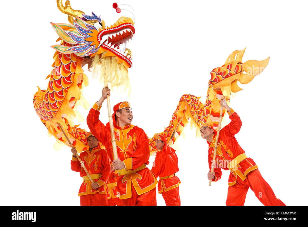 Chinese dragon dance on white hi-res stock photography and images - Alamy