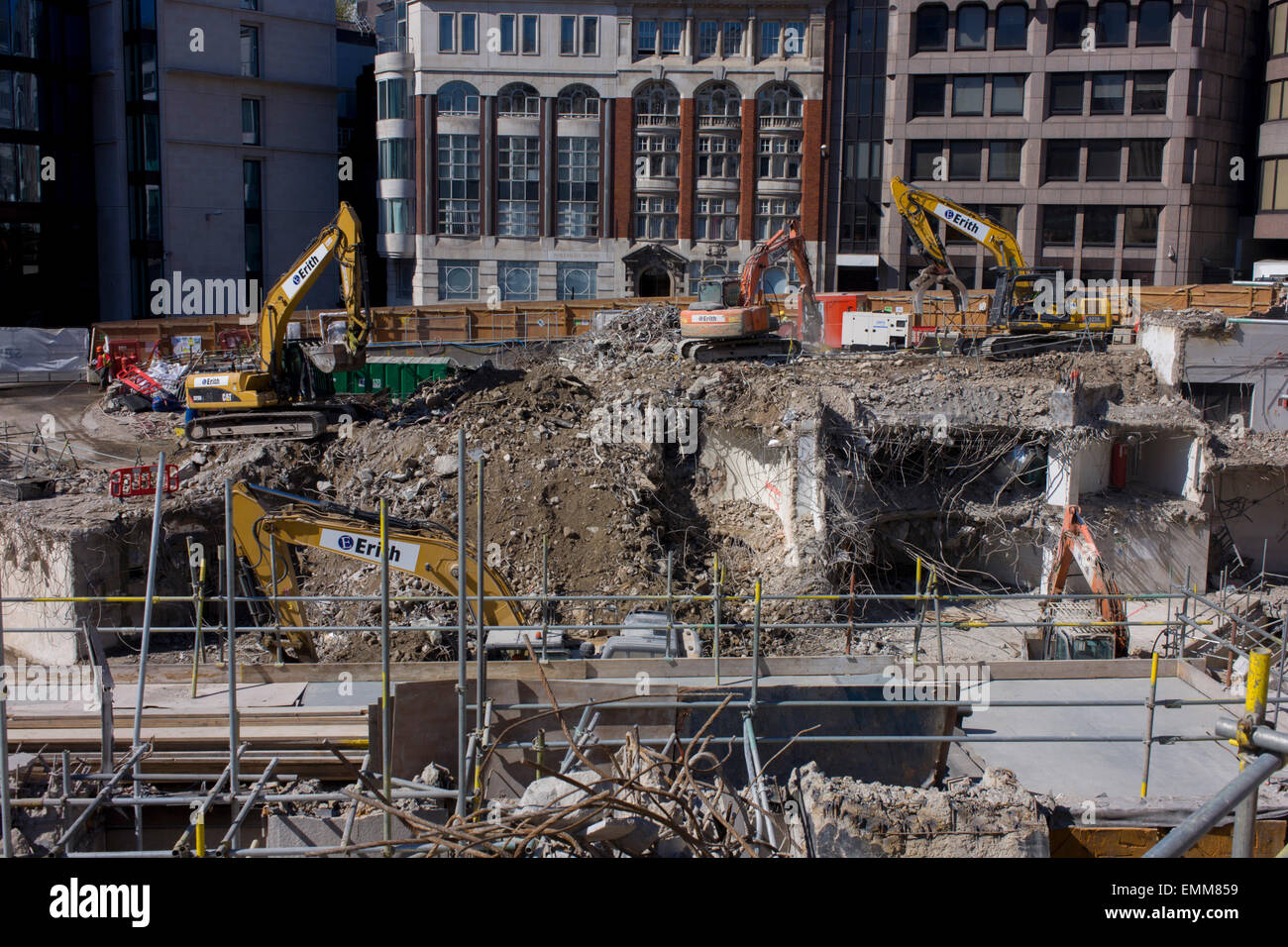Demolition site by contractor Erith at the northern end of London ...