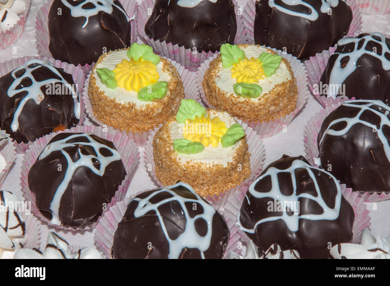 Pastry tray with colorful and delicious pastries Stock Photo - Alamy