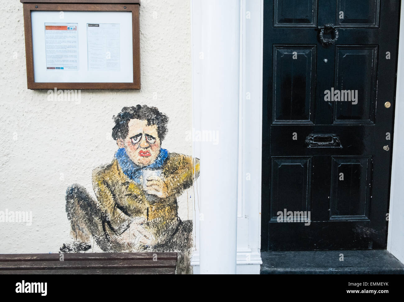 Illustration by cartoonist Martin Rowson of Dylan Thomas during ...