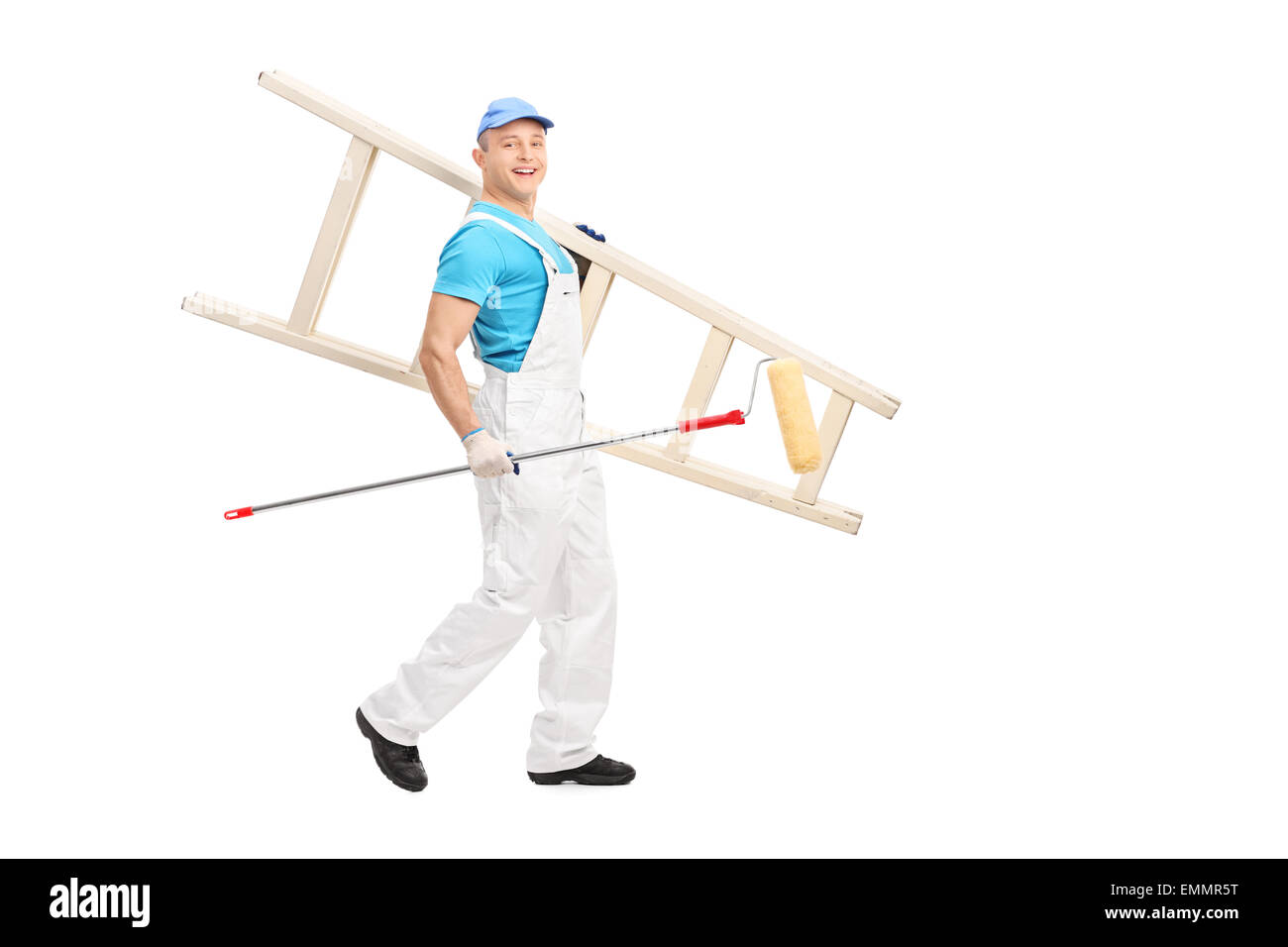 Man roller in hand Cut Out Stock Images & Pictures - Alamy