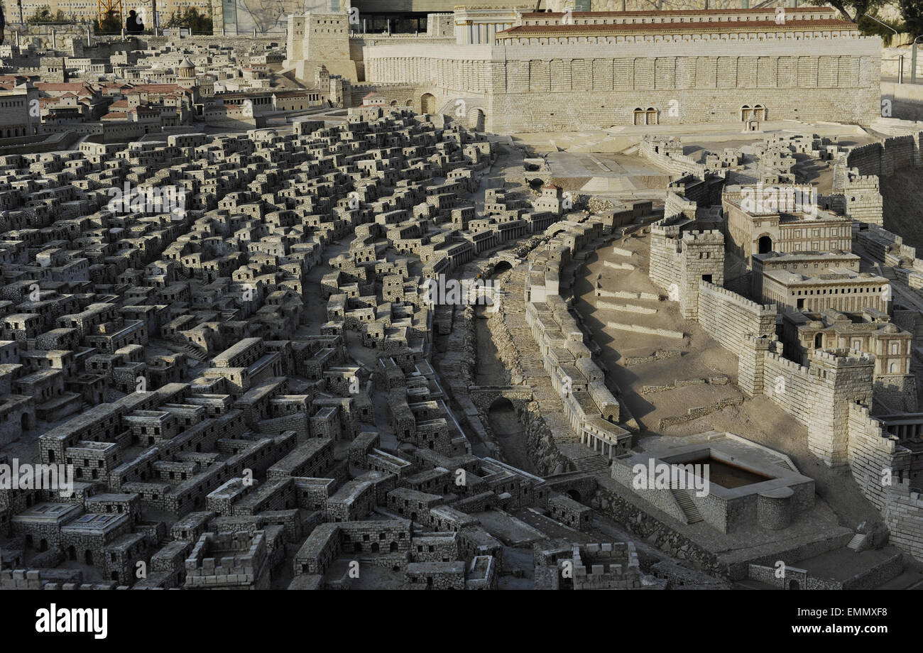 Model of the city of Jerusalem and the so-called Second Temple ...
