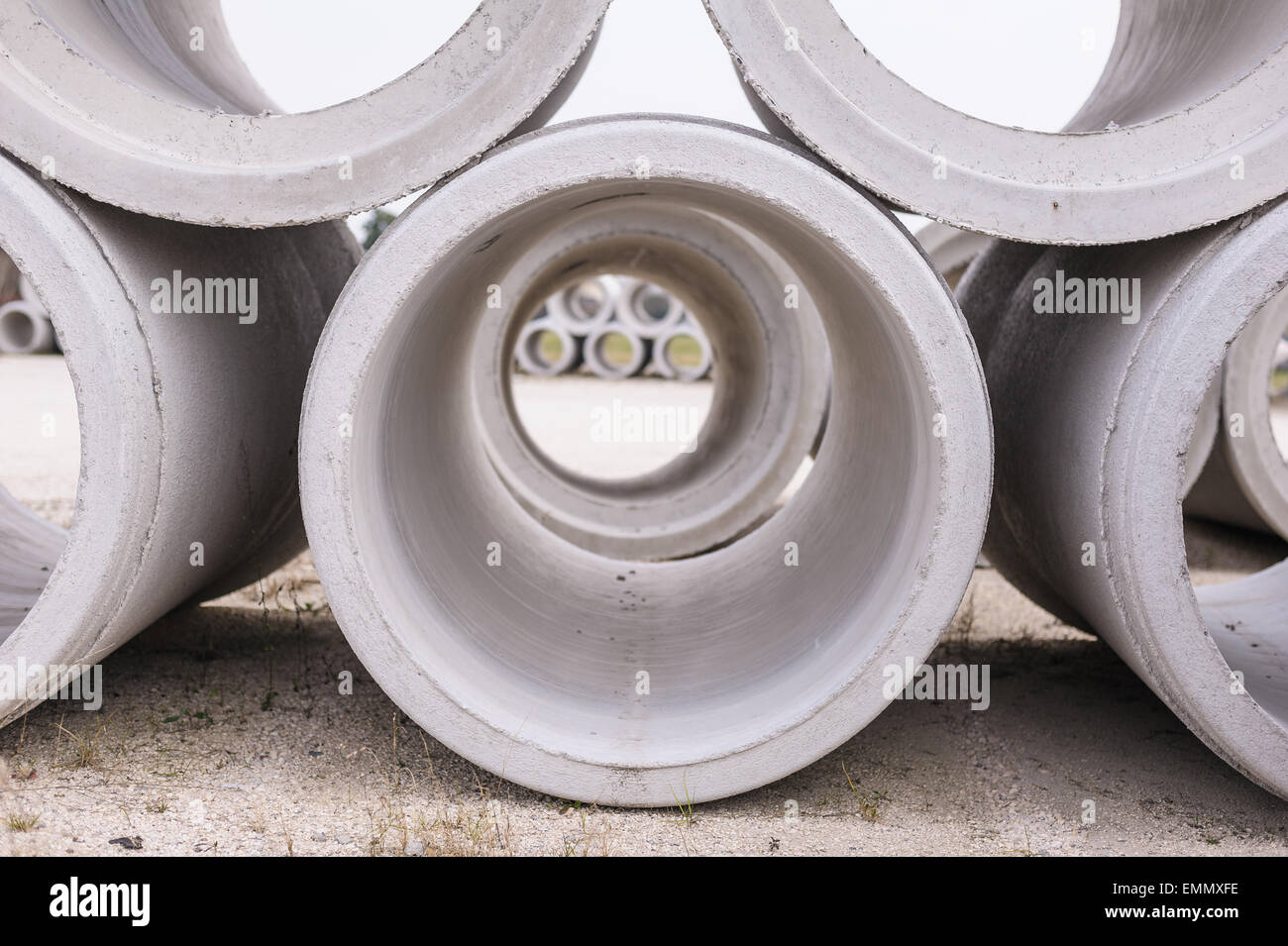 Pipe of cement for the building trade Stock Photo - Alamy