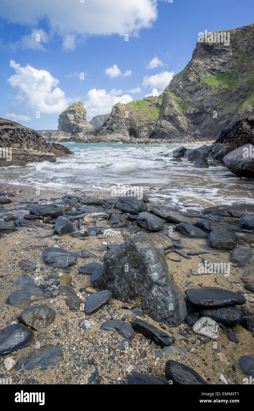 bedruthan steps cornwall england uk Stock Photo - Alamy