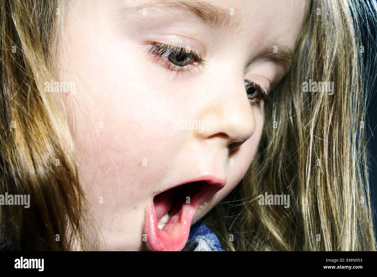 Cute little girl close-up face portrait, studio shoot Stock Photo - Alamy
