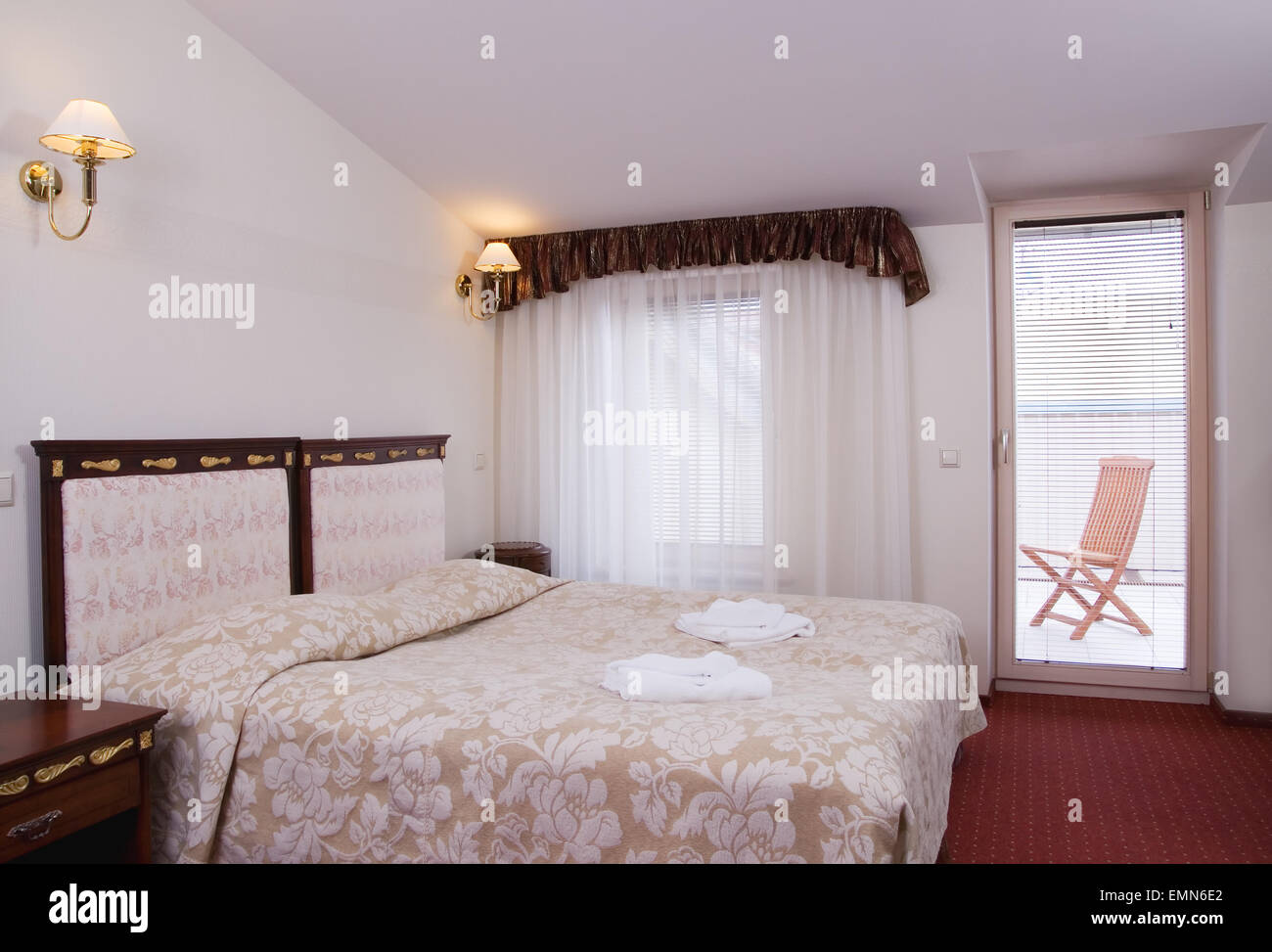 Luxury hotel room with a balcony Stock Photo - Alamy