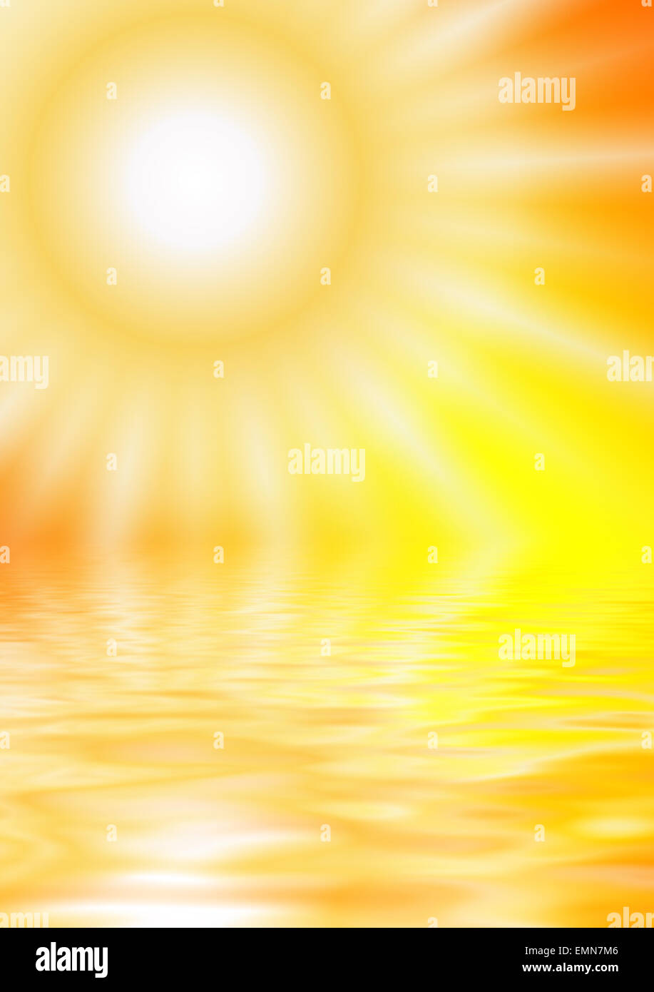 Sun reflected in water Stock Photo - Alamy