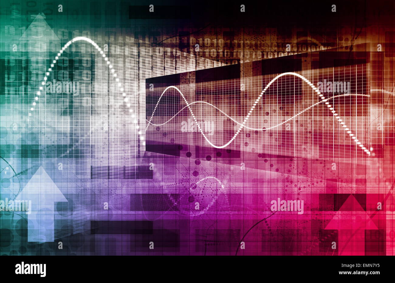 Global Business Network with Growth and Arrows Art Stock Photo - Alamy