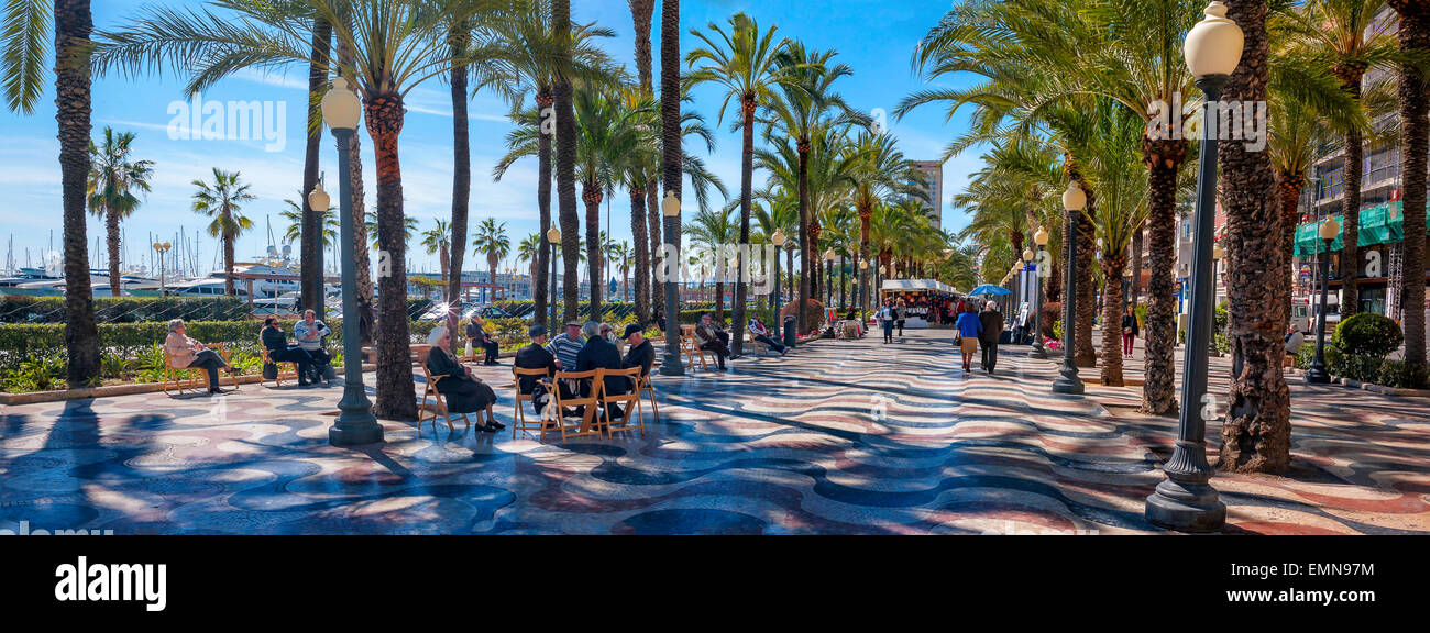 -Main Promenade in Alicante City- Spain Stock Photo - Alamy