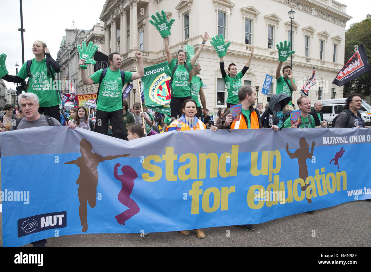 The TUC March in London. Thousands of people march though the streets ...